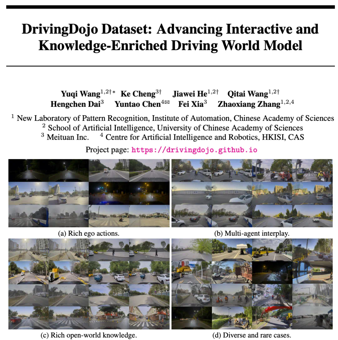 18k个视频、专为自动驾驶世界模型设计，DrivingDojo数据集来了