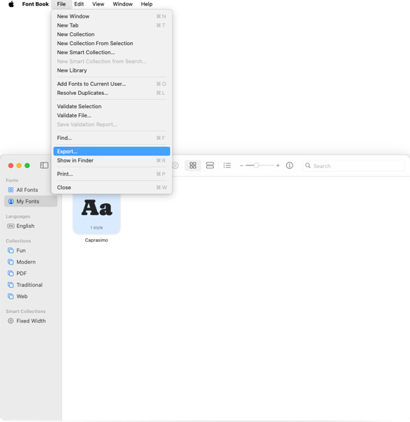 Extracting fonts from configuration profiles on macOS Sequoia
