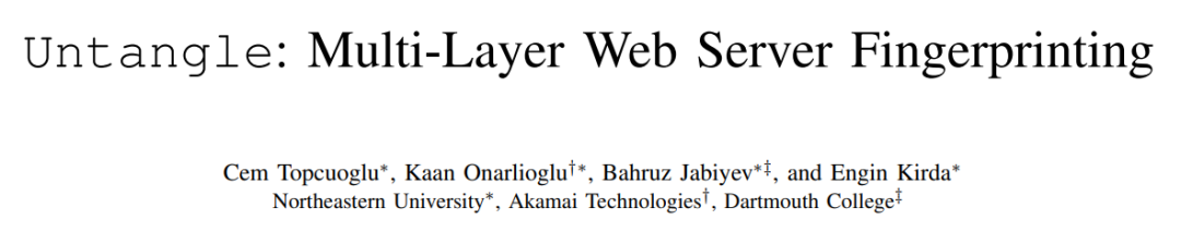 Untangle: 多层 Web 服务器指纹识别