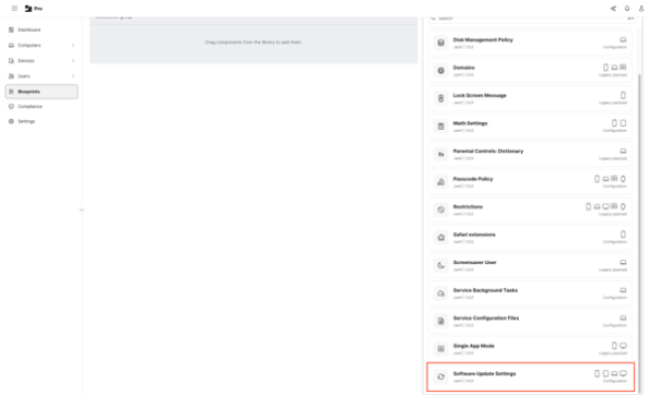 Deploying software update management using Blueprints in Jamf Pro