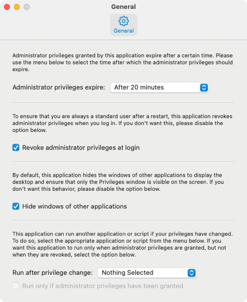 Managing time limited admin rights with Privileges 2.x